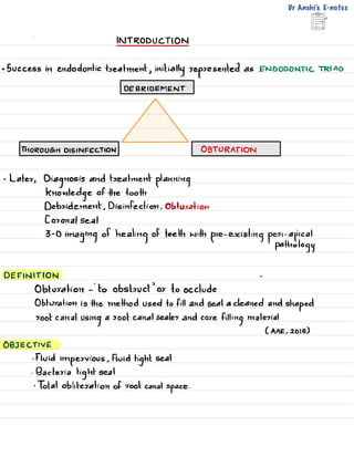 OBTURATION PART 1 (2021 update)- Dr Anshida v p | PDF