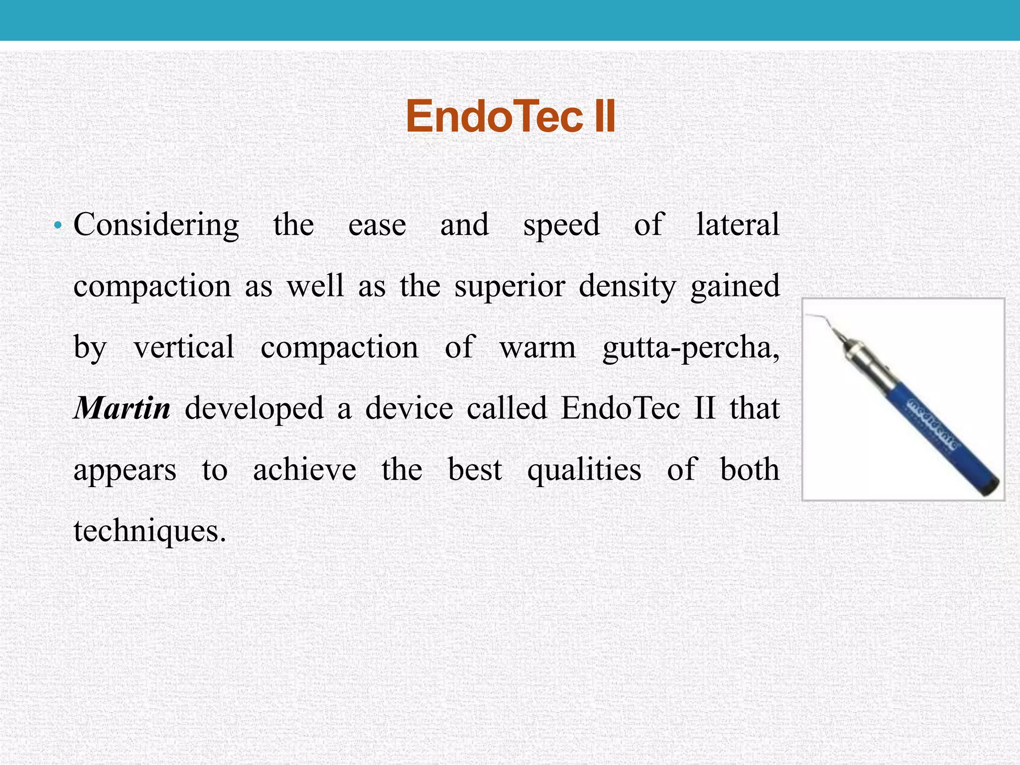 Obturation technique | PPTX