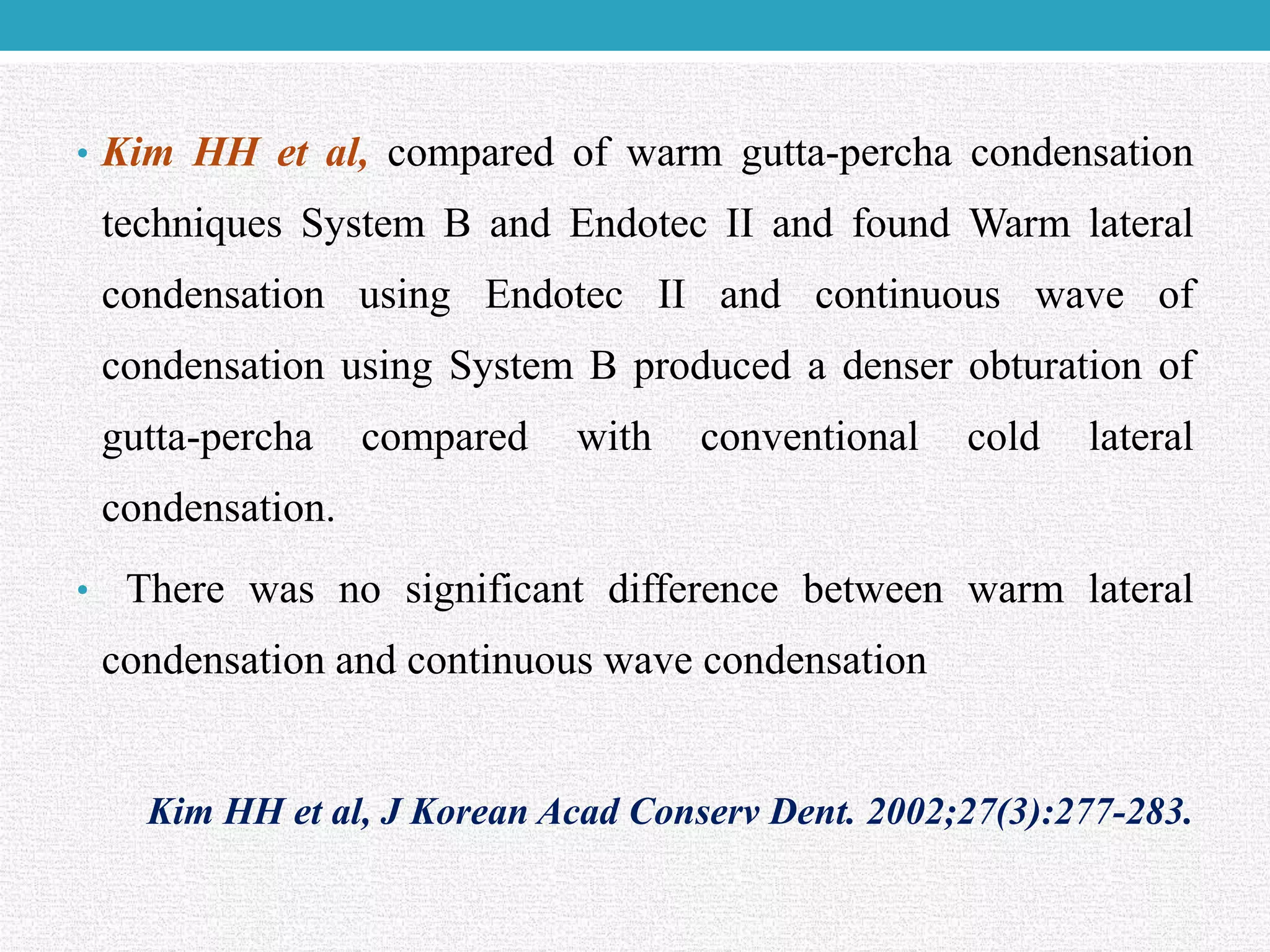Obturation technique | PPTX