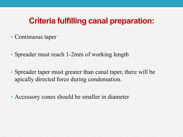 Obturation technique | PPTX | Dental Health | Diseases and Conditions