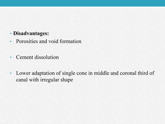 Obturation technique | PPTX | Dental Health | Diseases and Conditions
