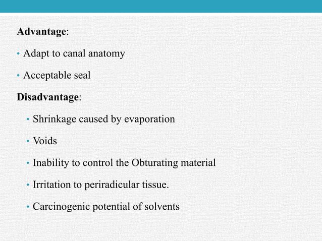 Obturation technique | PPTX | Dental Health | Diseases and Conditions