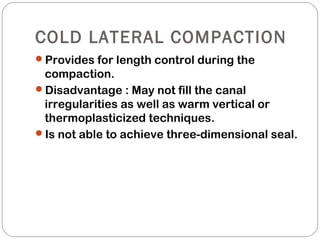 Obturation techniques | PPT