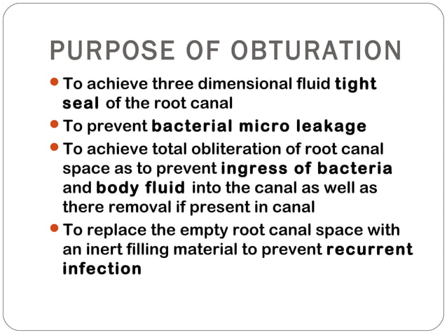 Obturation techniques | PPT