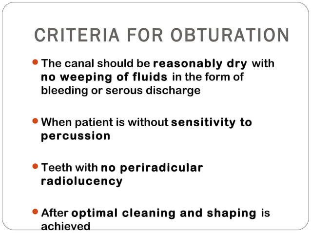 Obturation techniques | PPT
