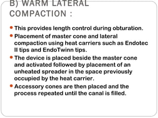 Obturation techniques | PPT