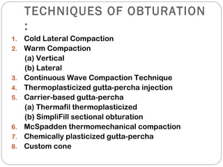 Obturation techniques | PPT