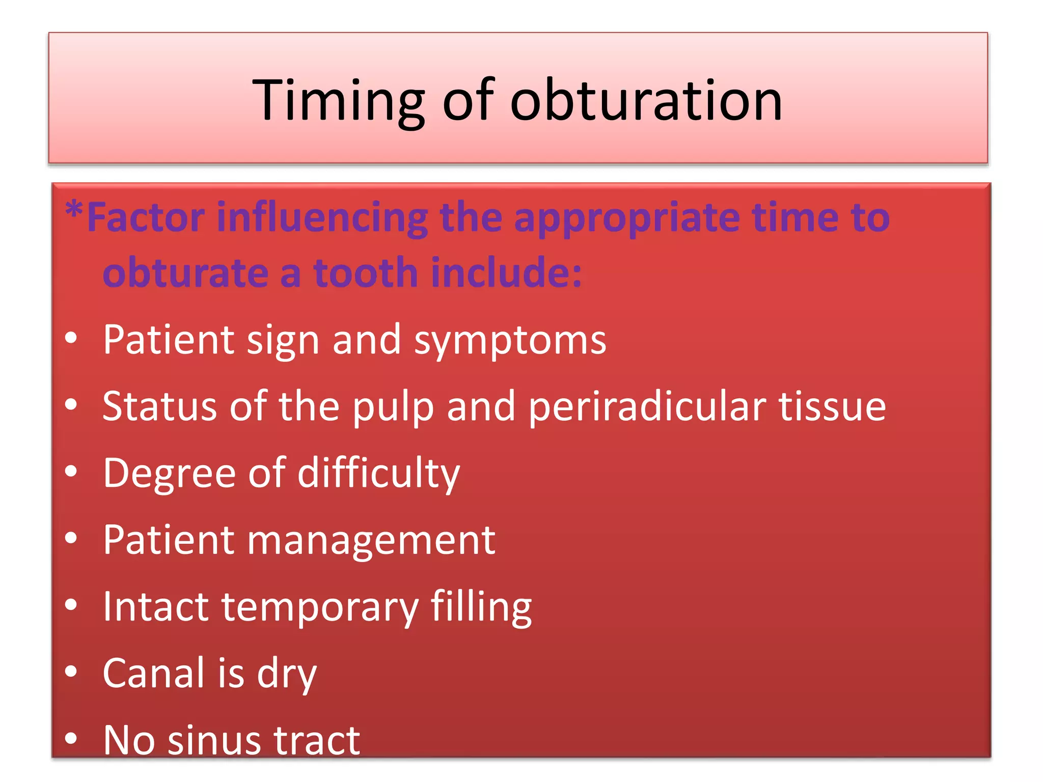 Obturation techniques | PPTX