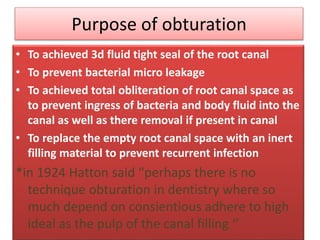 Obturation techniques | PPT