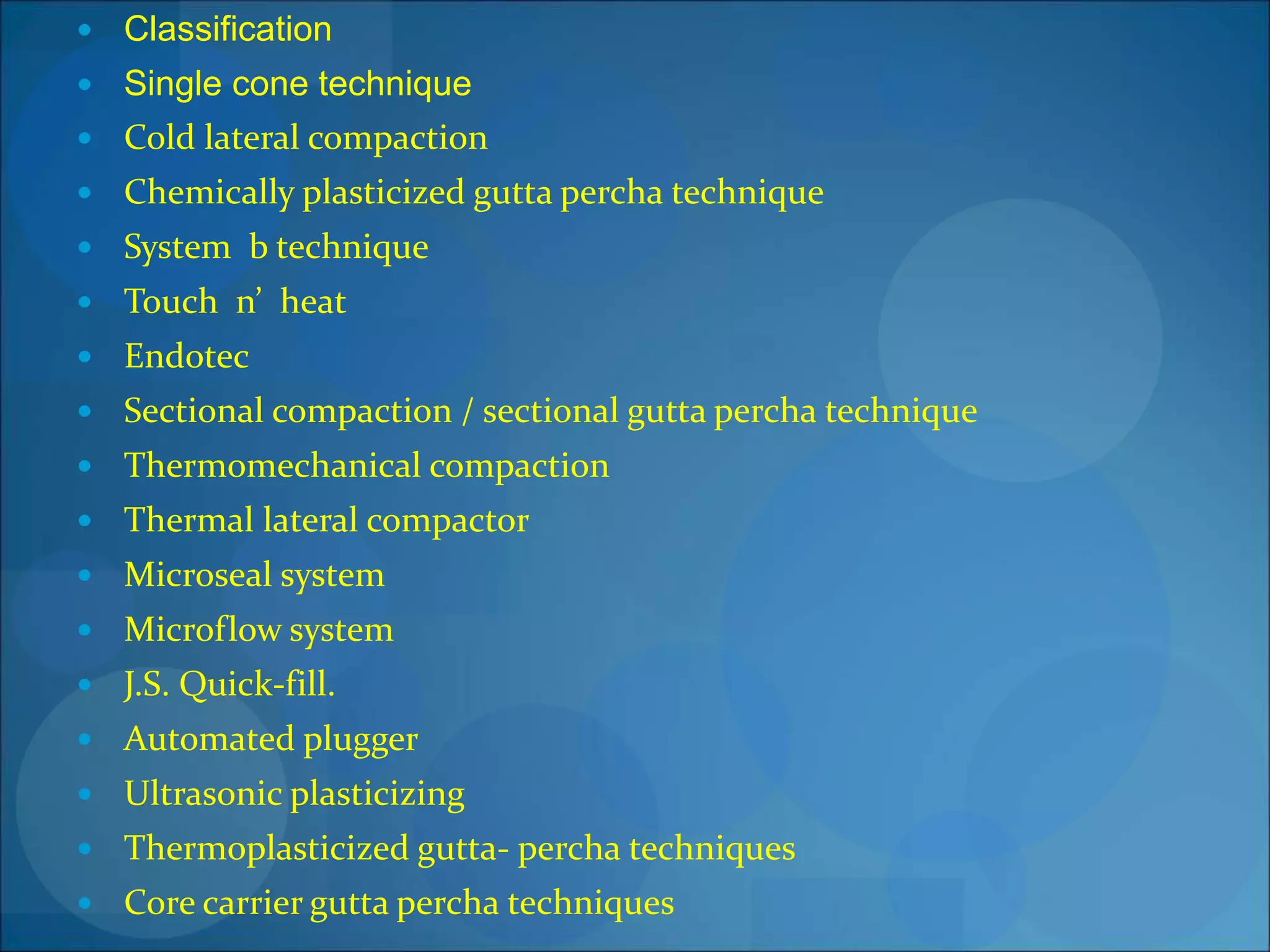 obturation techniques | PPT