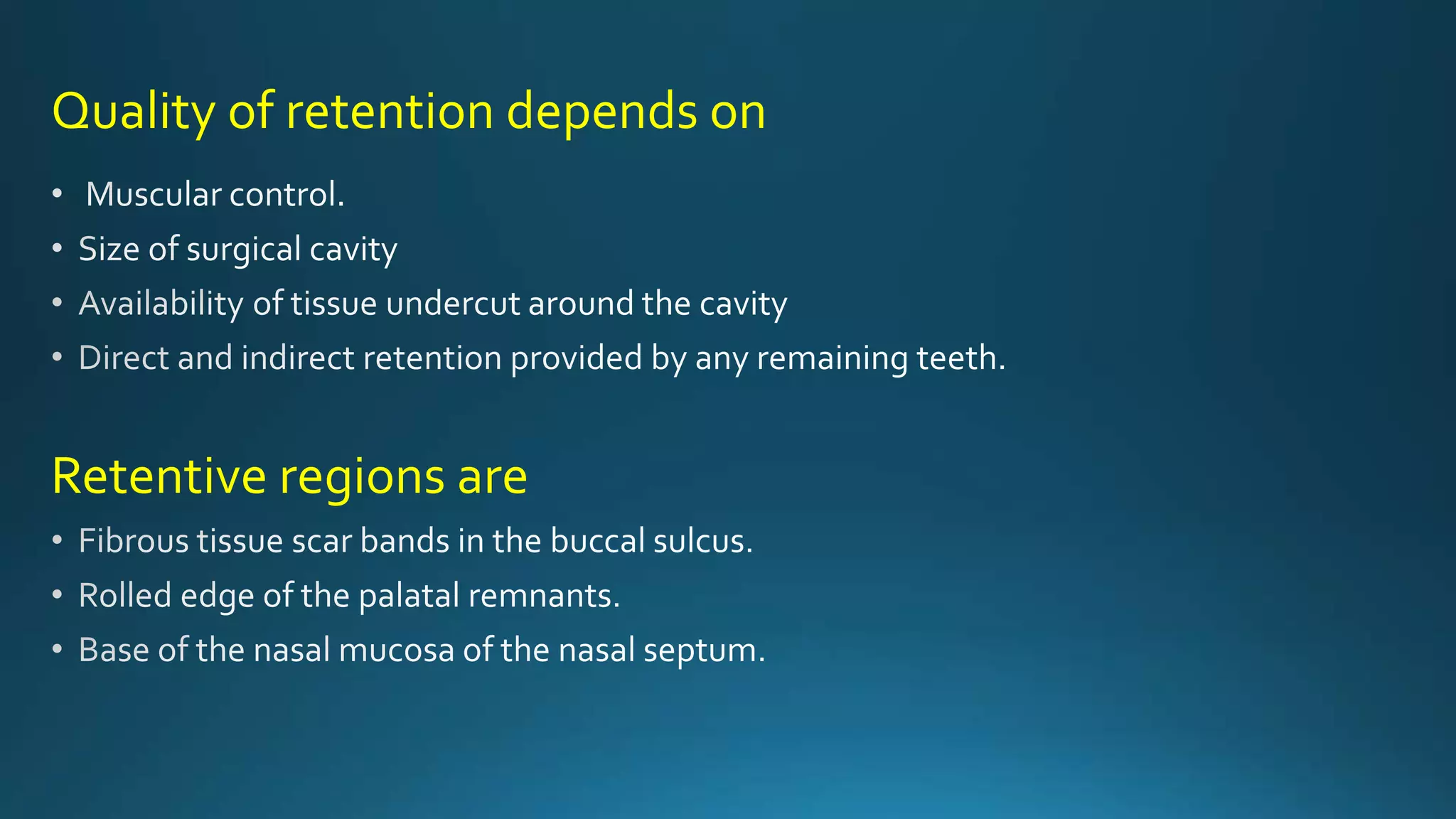 Obturator prosthesis for management of maxillary defects | PPTX
