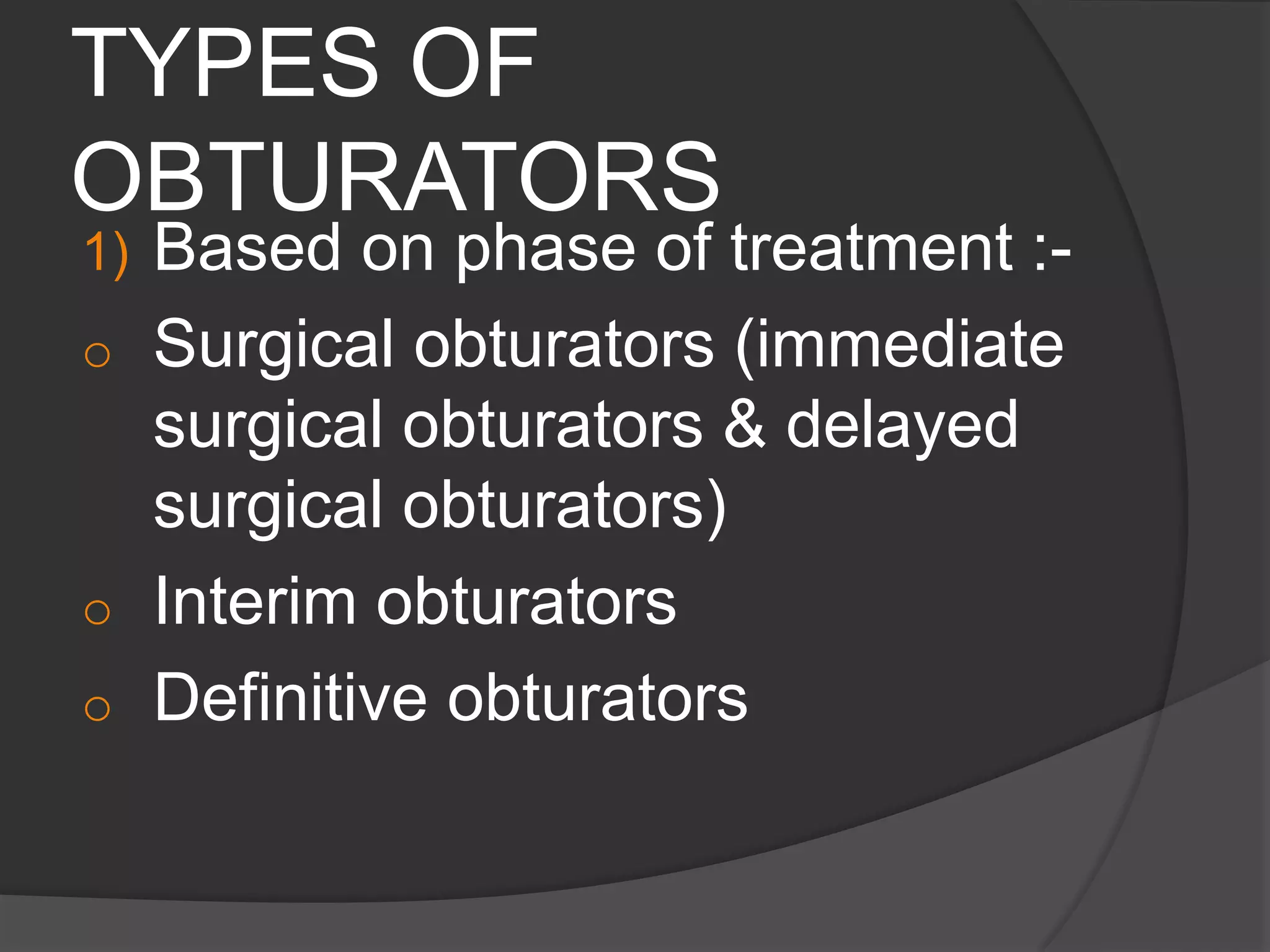 Obturators | PPTX