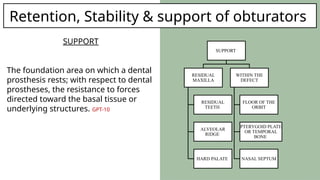 Obturators in Maxillofacial Prosthodontics | PPTX