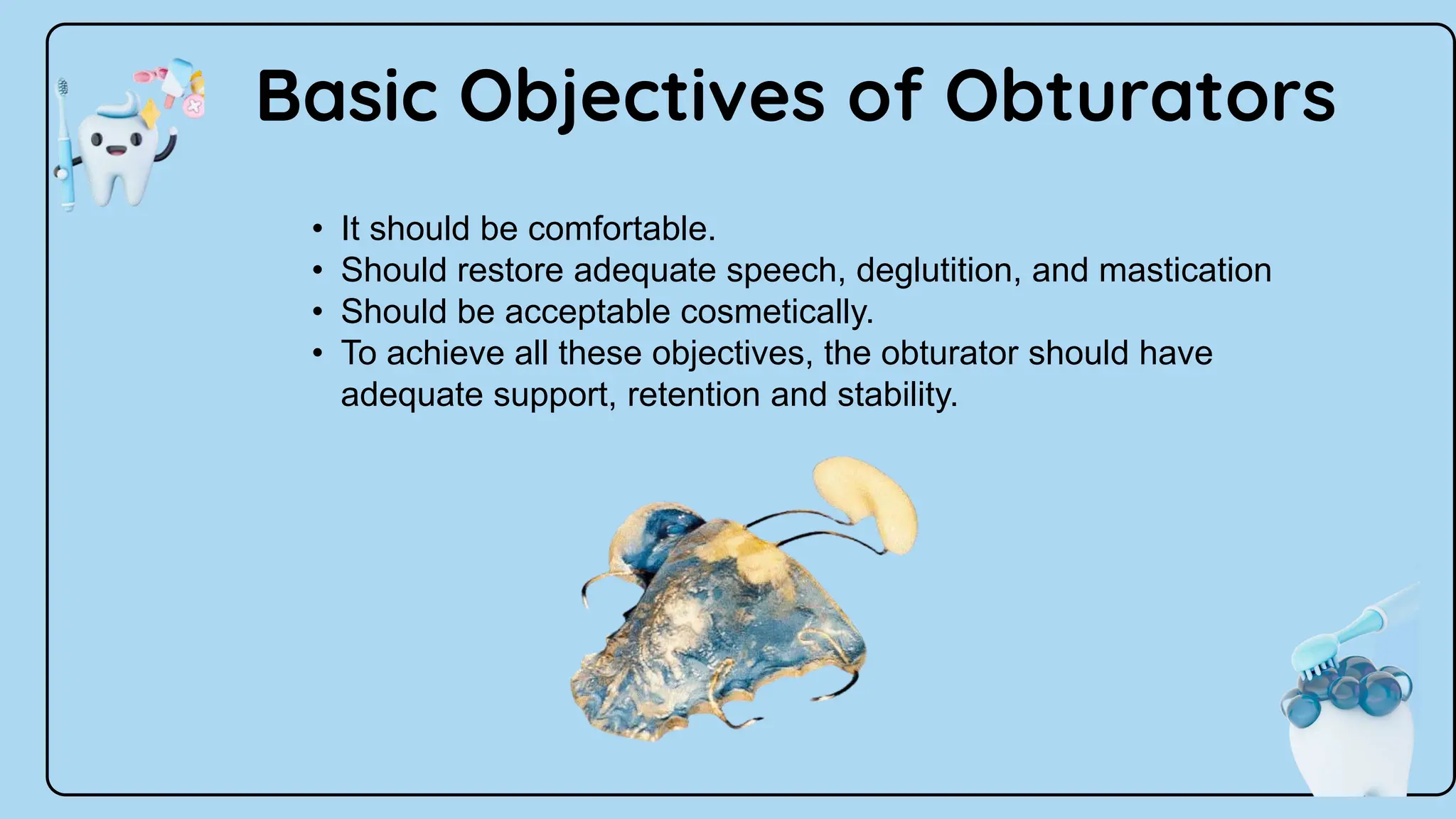 Brief discussion for Obturators used in Maxillofacial Rehabilitation | PPTX