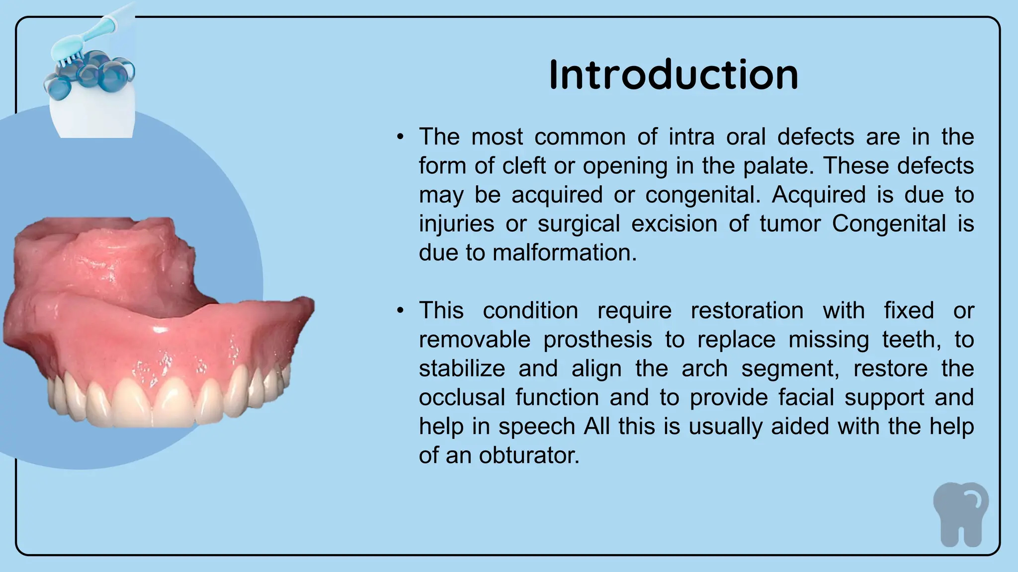 Brief discussion for Obturators used in Maxillofacial Rehabilitation | PPTX