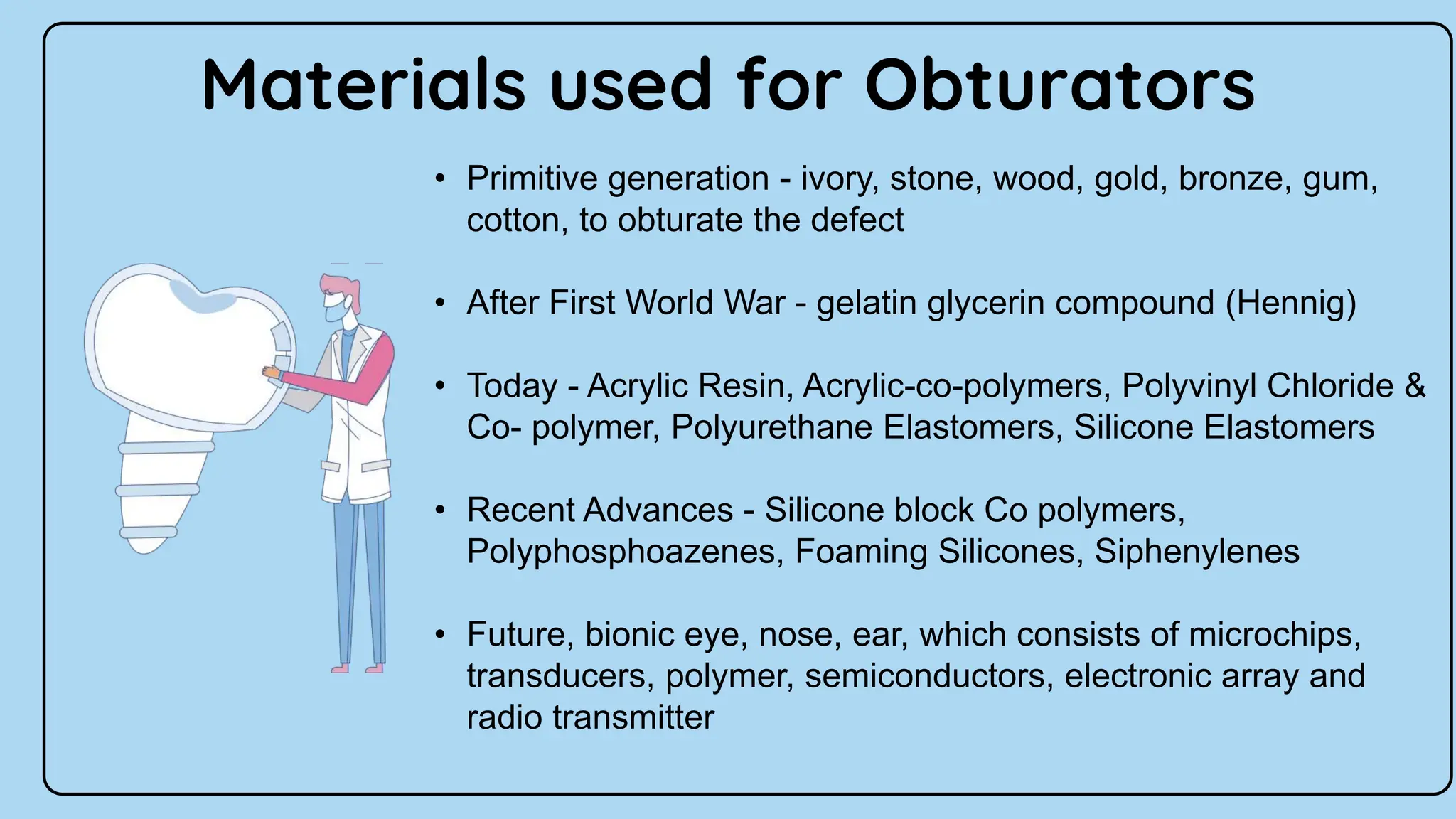 Brief discussion for Obturators used in Maxillofacial Rehabilitation | PPTX