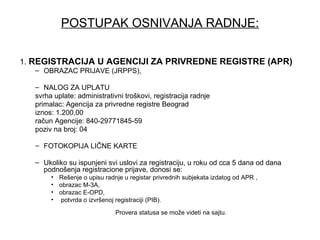 Vodič za osnivanje radnje | PPT