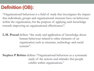 OB Introduction, Scope, Challenges and Opportunities, goal and OB Model ...