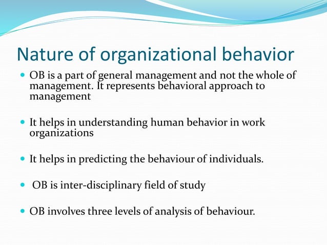 Organizational Behaviour Unit 1 | PPTX | Business | Business and Finance