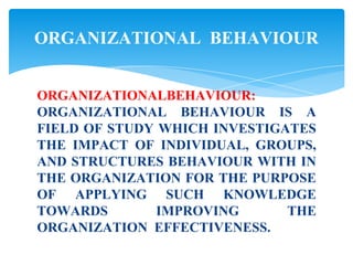 OB Unit 1 The First Unit of Organizational Behaviour.pdf