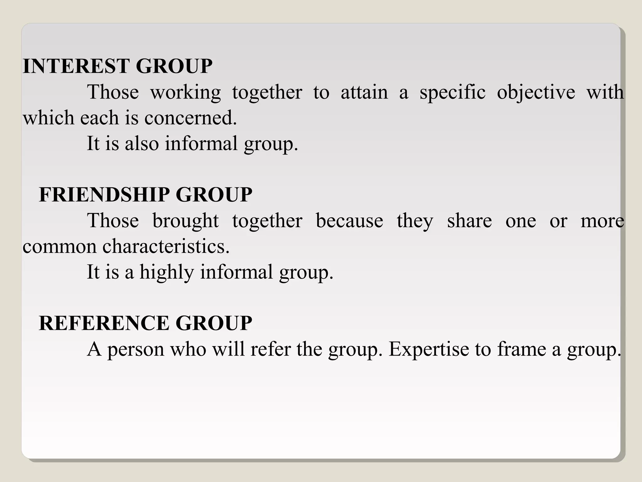 GROUP BEHAVIOUR | PPT