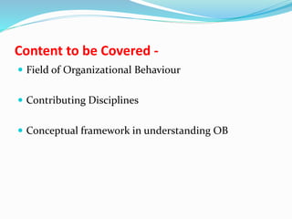 Introduction to Organizational Behaviour | PPTX