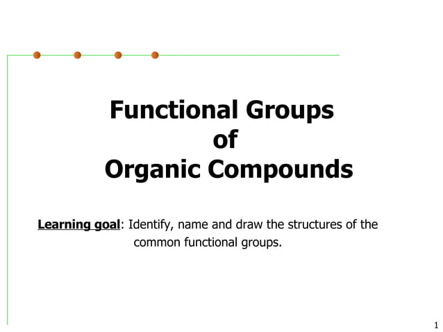 Oc 02 Functional Groups Handout | PPT | Chemistry | Science