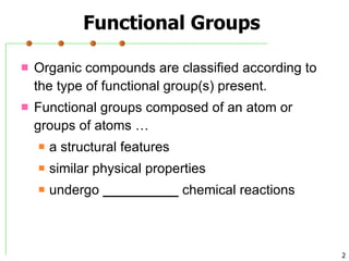 Oc 02 Functional Groups Handout | PPT