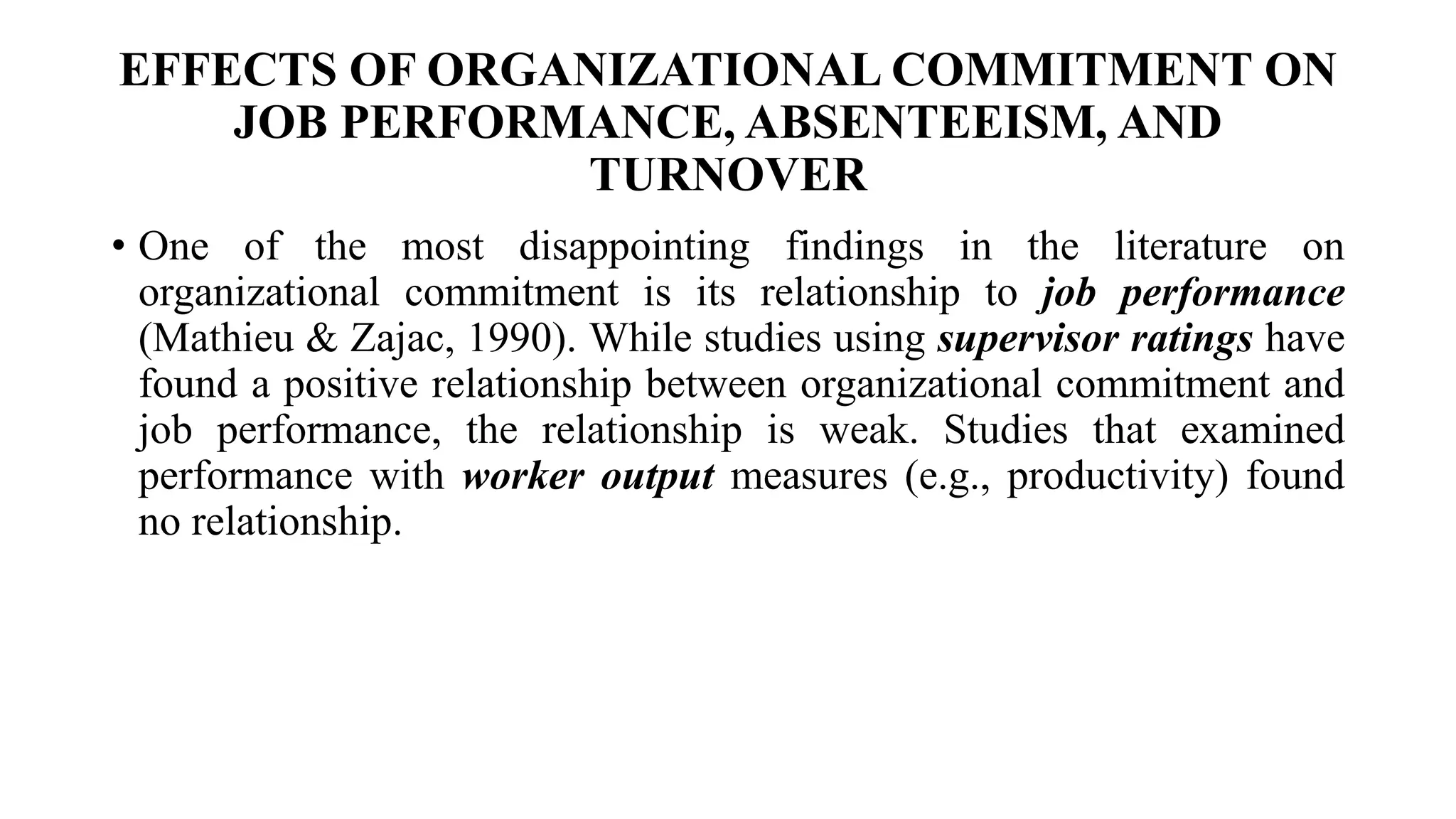 ORGANIZATIONAL COMMITMENT IN OB | PPT