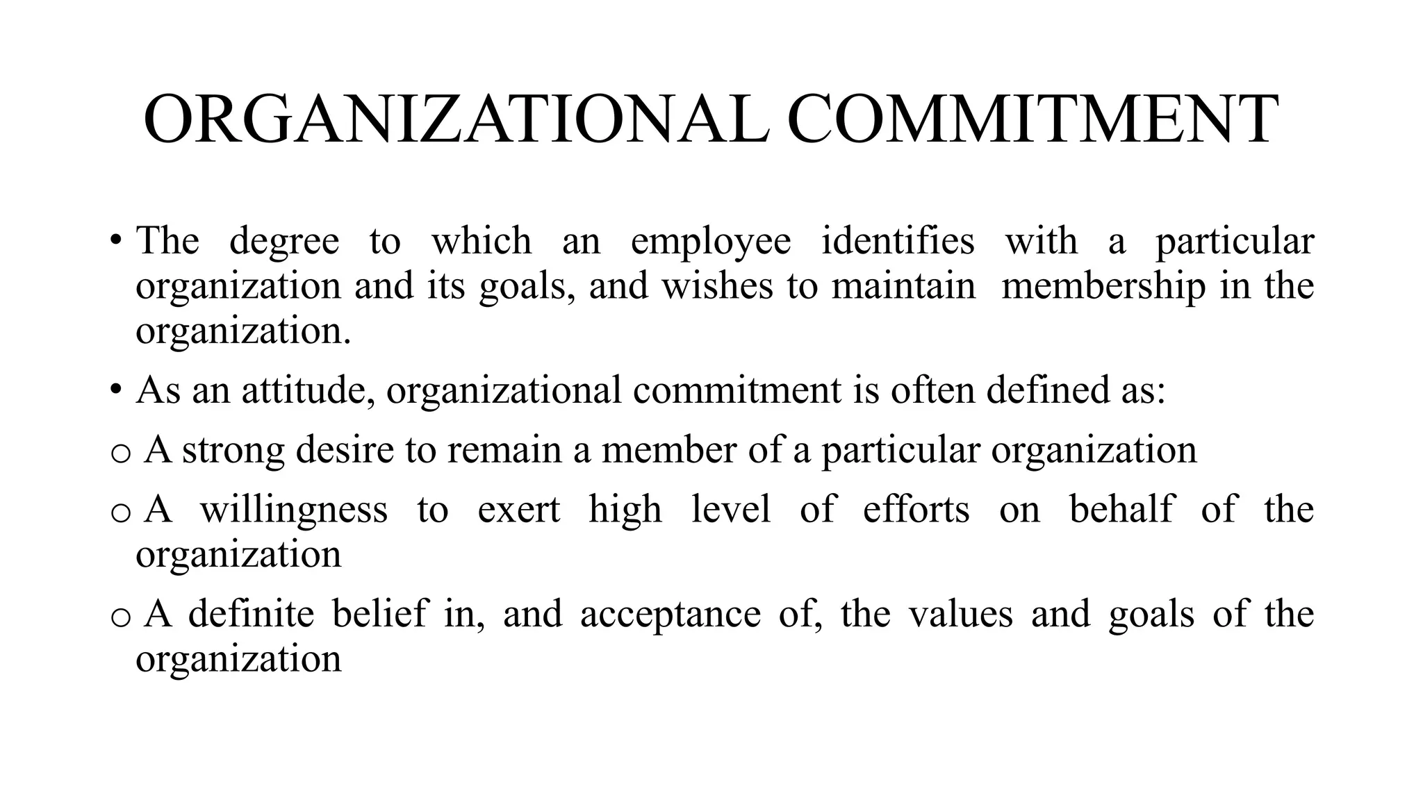 ORGANIZATIONAL COMMITMENT IN OB | PPT
