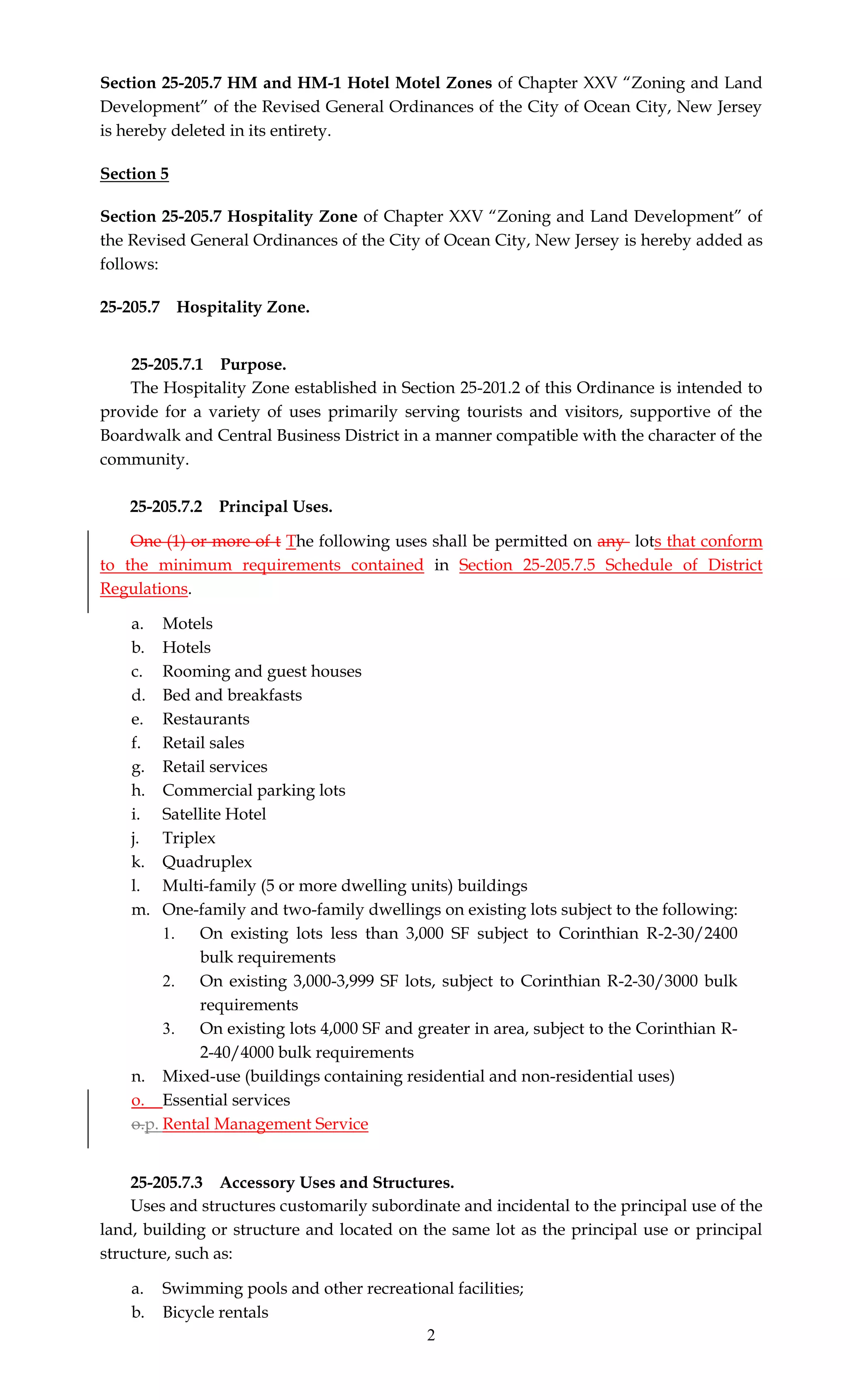 Ocean City Hospitality Zone ordinance | PDF