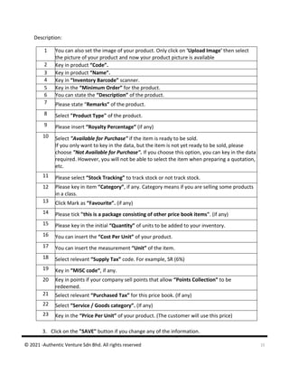 OfficeCentral User Manual for Inventory Management (English) V1R1 | PDF