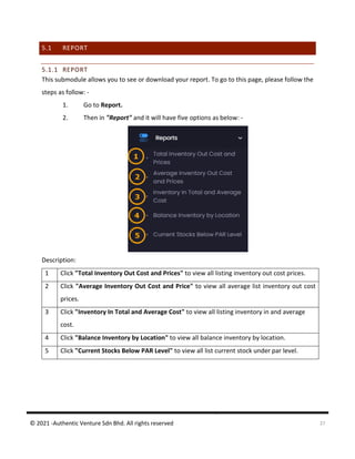 OfficeCentral User Manual for Inventory Management (English) V1R1 | PDF