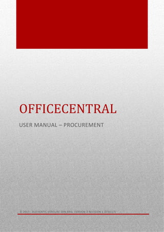 OfficeCentral User Manual (English) - Procurement Module | PDF
