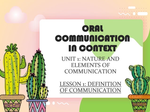 ORAL COMMUNICATION IN CONTEXT GRADE 11 S | PPTX