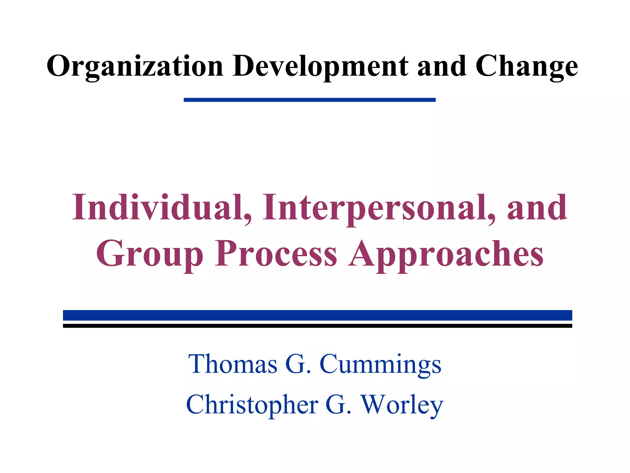 Oc 6440 individual, interpersonal, and group process | PPT