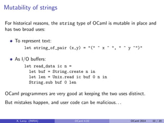 O caml2014 leroy-slides | PDF | Programming Languages | Computing