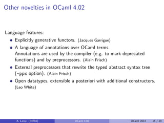 O caml2014 leroy-slides | PDF | Programming Languages | Computing