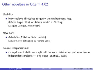 O caml2014 leroy-slides | PDF | Programming Languages | Computing