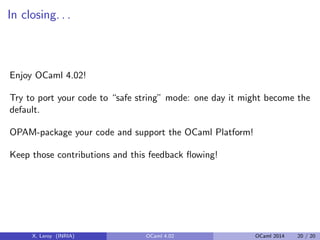 O caml2014 leroy-slides | PDF | Programming Languages | Computing