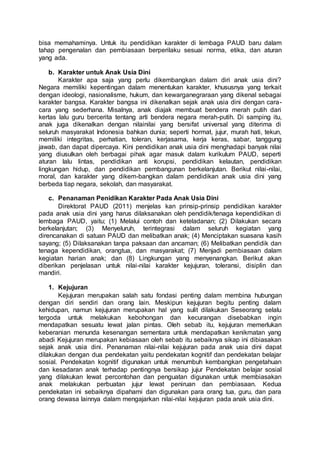 pendidikan karakter pada anak usia dini | DOCX
