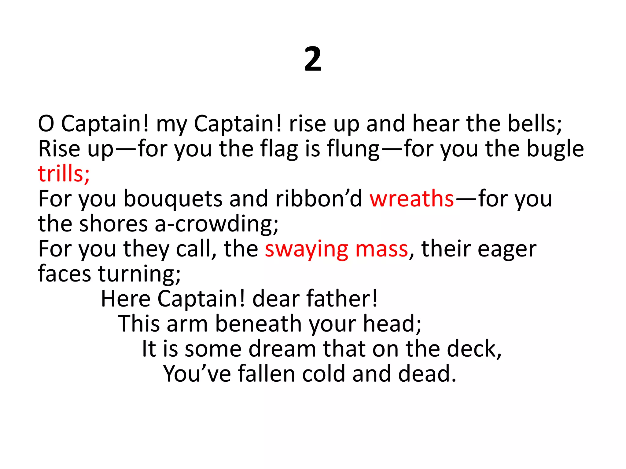 Module-3 American Poetry "O Captain! My Captain! | PPTX
