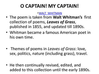 Module-3 American Poetry "O Captain! My Captain! | PPTX