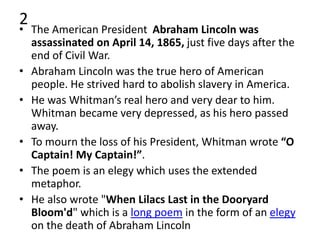 Module-3 American Poetry "O Captain! My Captain! | PPTX