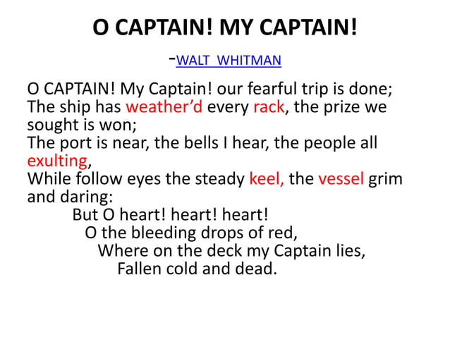 Module-3 American Poetry "O Captain! My Captain! | PPTX