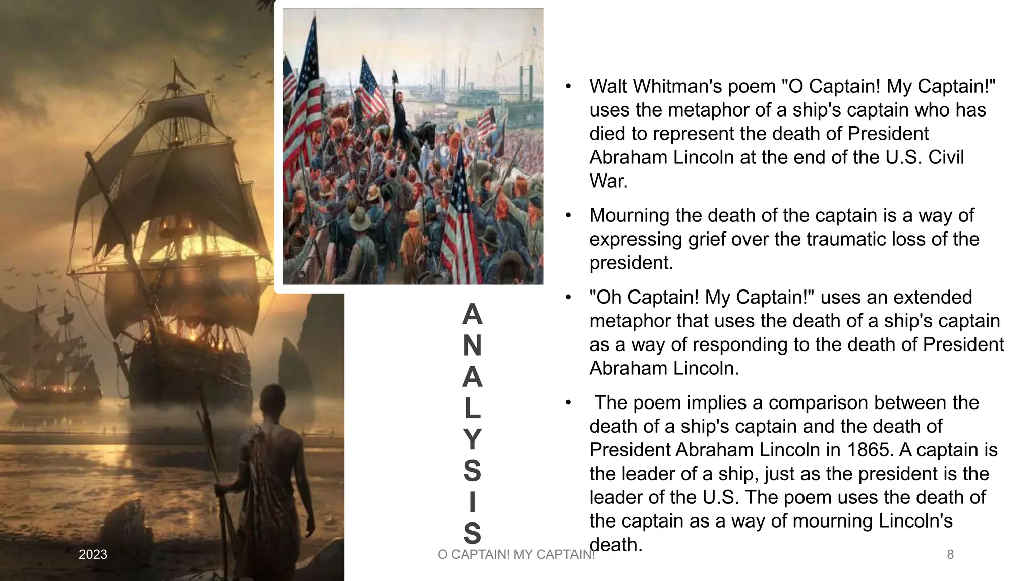 o captain my captain poem by Walt Whitman | PPTX