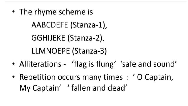 o captain my captain poem by Walt Whitman | PPTX