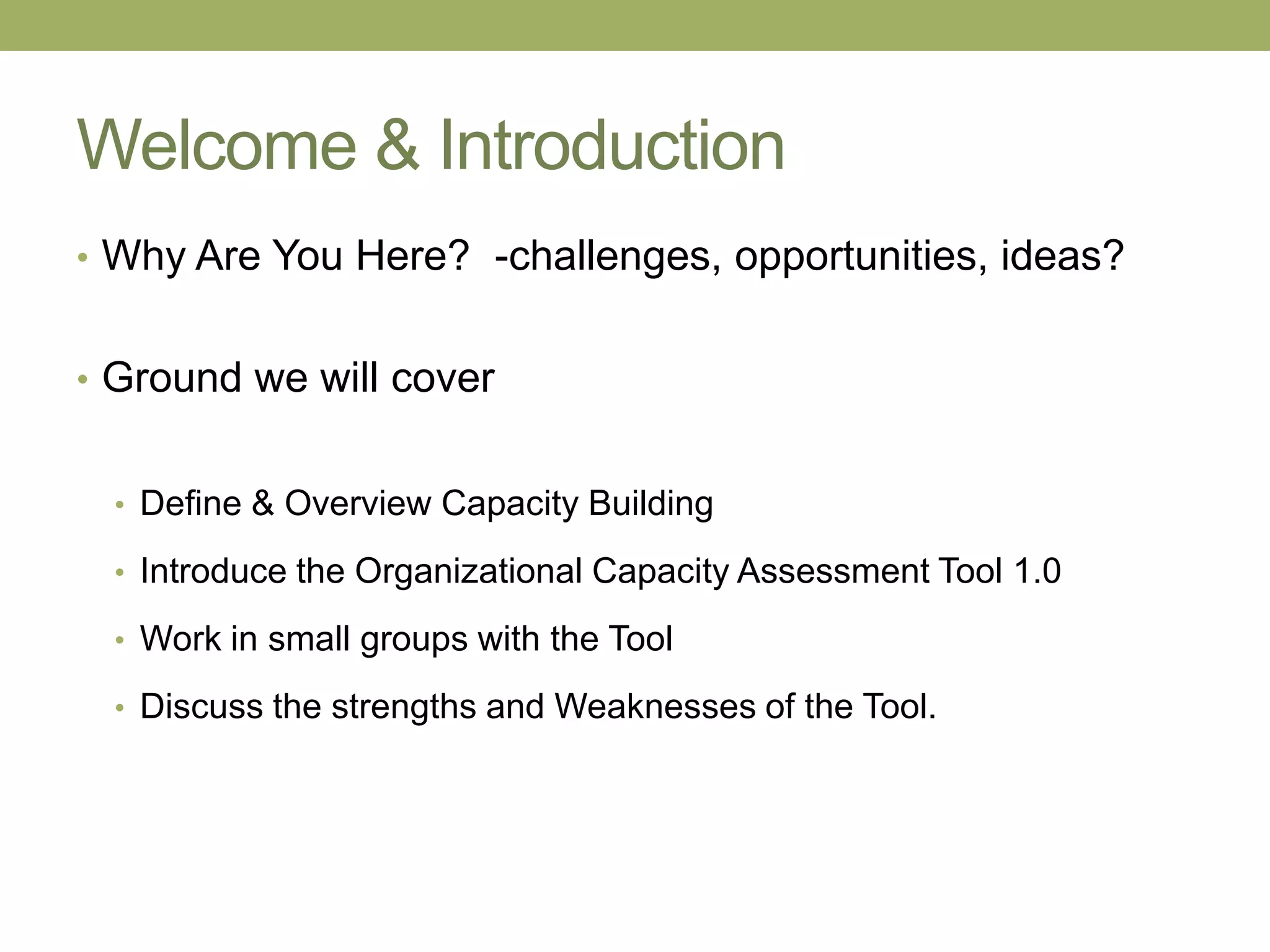 Organizational Capacity Assessment Tool | PPTX