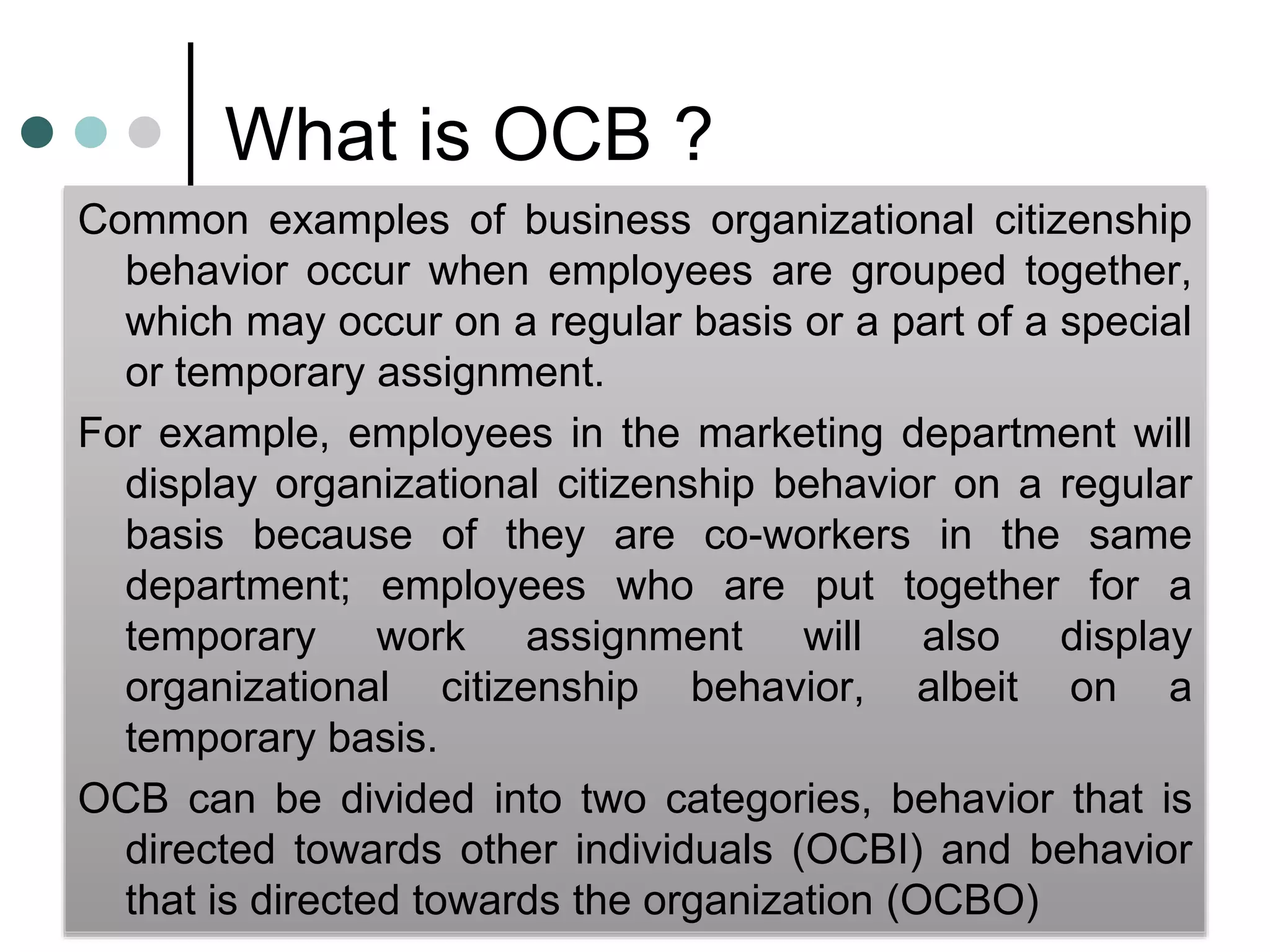 ORGANIZATIONAL CITIZENSHIP BEHAVIOR | PPTX