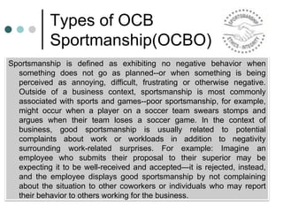 ORGANIZATIONAL CITIZENSHIP BEHAVIOR | PPTX